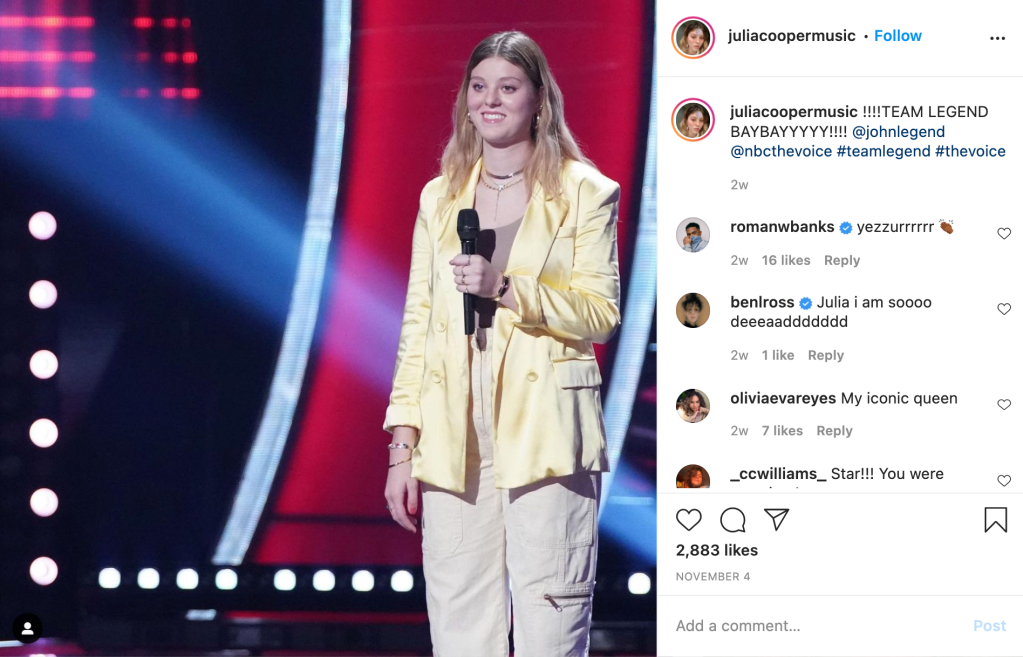 Julia Cooper, The Voice: Age, Singing Career, Where is She From?