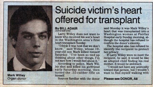 Mark Willey's Death: How Did Eva Baisey's Heart Donor Die?