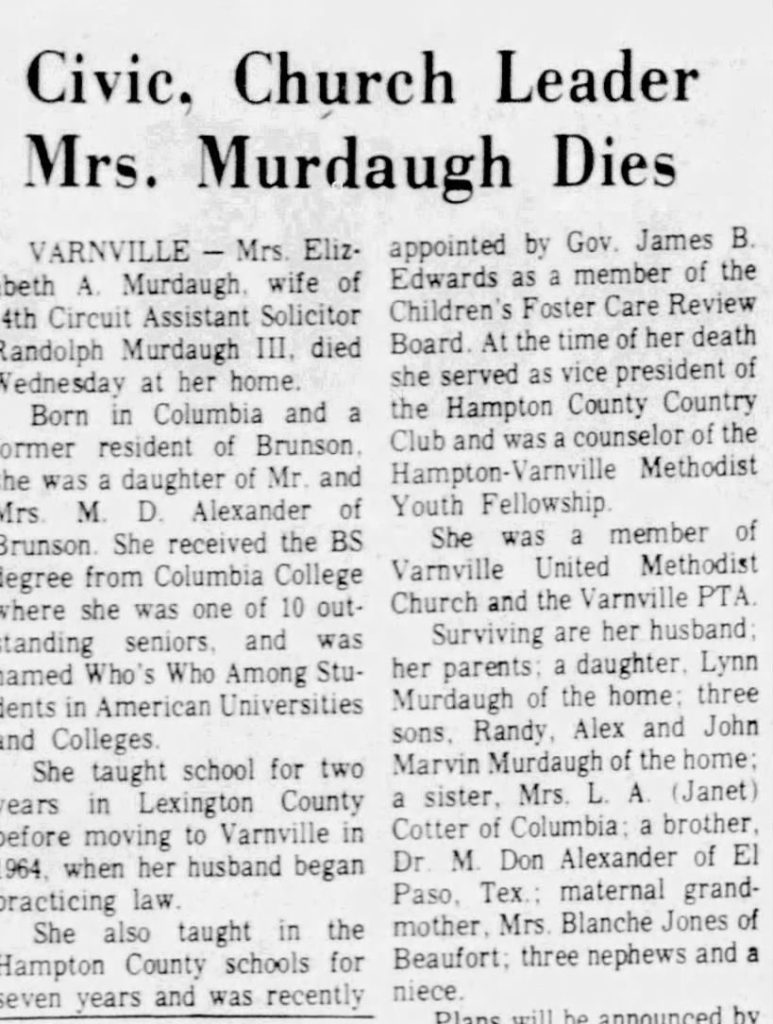 Libby Murdaugh: Alex Murdaugh's Mom is Battling With Dementia Today